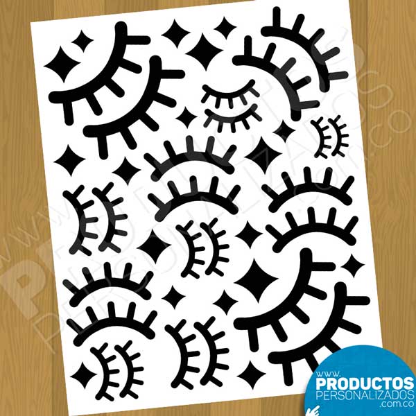 Adhesivos Stickers Para Globo Burbuja – Pestañas | Productos Personalizados